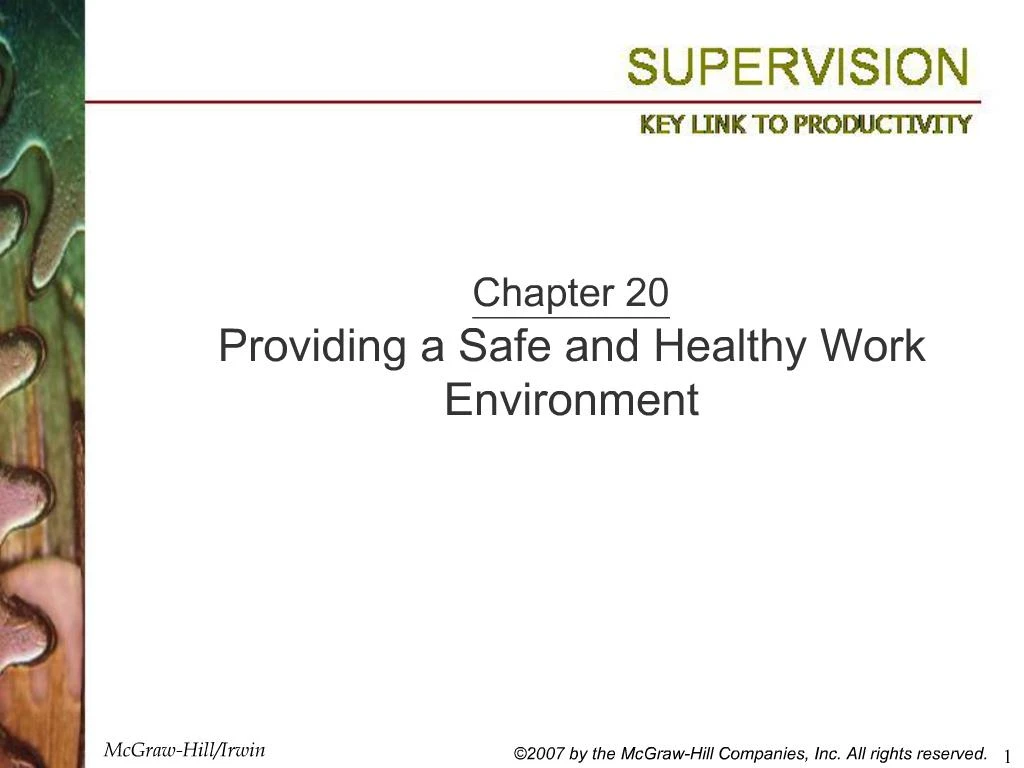 PPT - Chapter 20 Providing a Safe and Healthy Work Environment ...