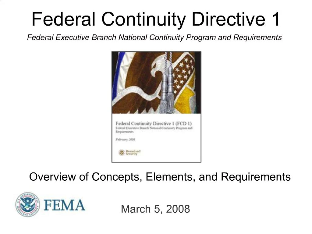 PPT - Federal Continuity Directive 1 PowerPoint Presentation, free ...