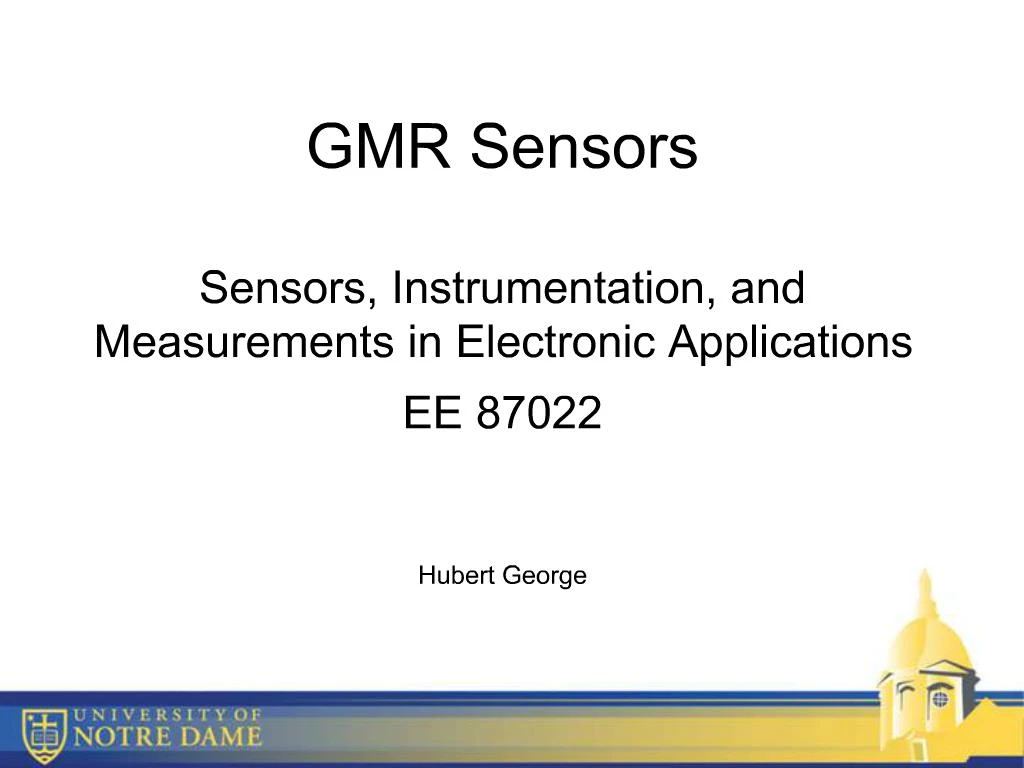 PPT - GMR Sensors Sensors, Instrumentation, and Measurements in ...