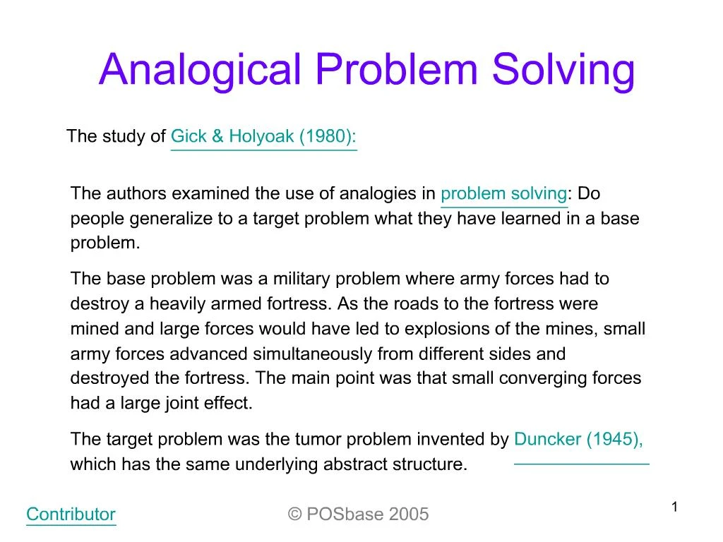 PPT - Analogical Problem Solving PowerPoint Presentation, free download ...