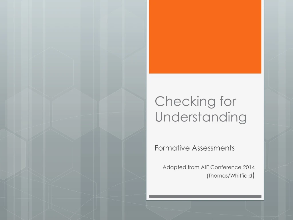 PPT - Checking for Understanding PowerPoint Presentation, free download - ID:339333