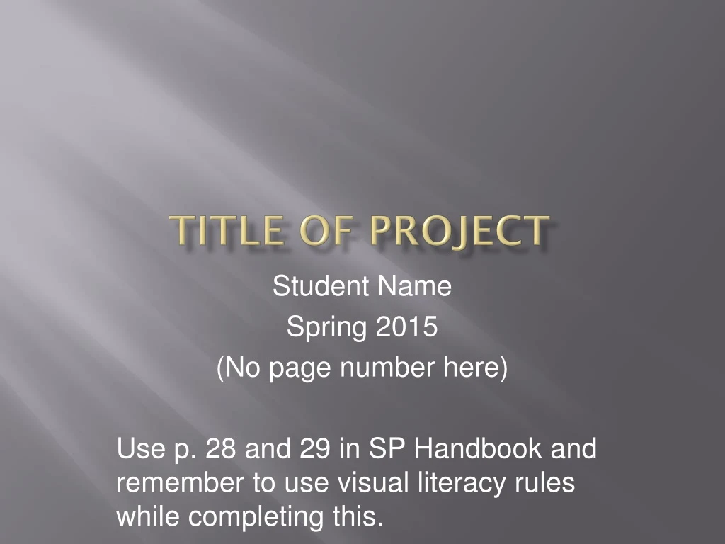 PPT - Title of Project PowerPoint Presentation, free download - ID:341173
