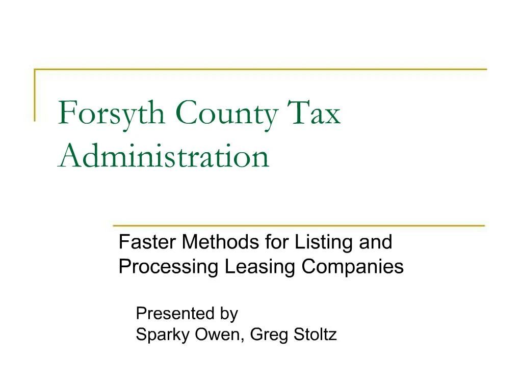 PPT - Forsyth County Tax Administration PowerPoint Presentation, free download - ID:348280