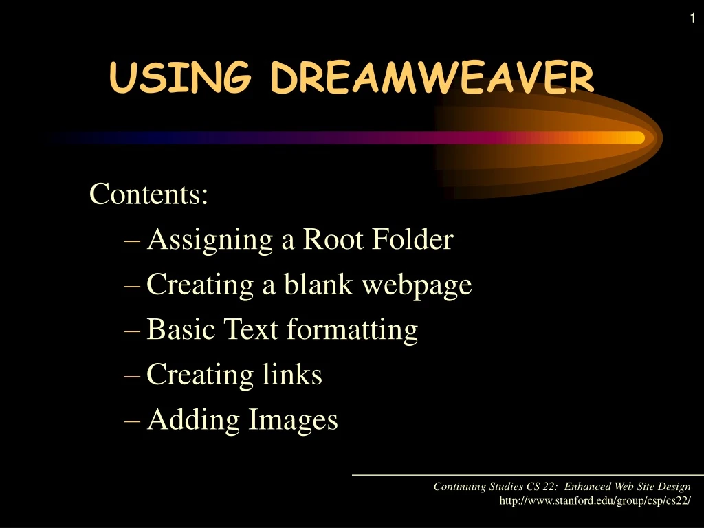 PPT - USING DREAMWEAVER PowerPoint Presentation, free download - ID:350163