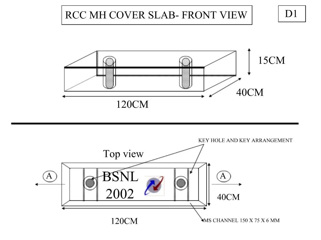 PPT - RCC MH COVER SLAB- FRONT VIEW PowerPoint Presentation, free ...