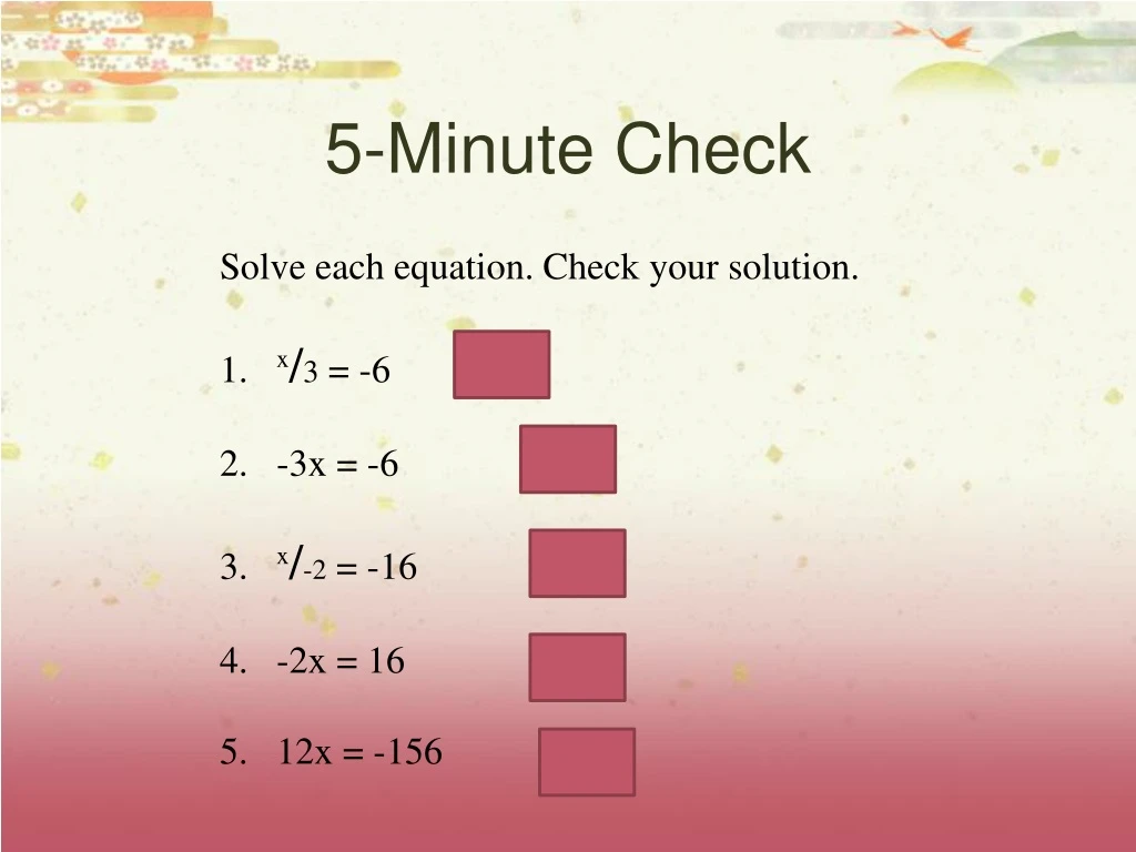 PPT - 5-Minute Check PowerPoint Presentation, free download - ID:357626