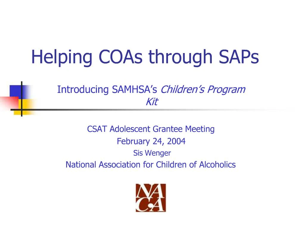 PPT - Helping COAs through SAPs PowerPoint Presentation, free download ...