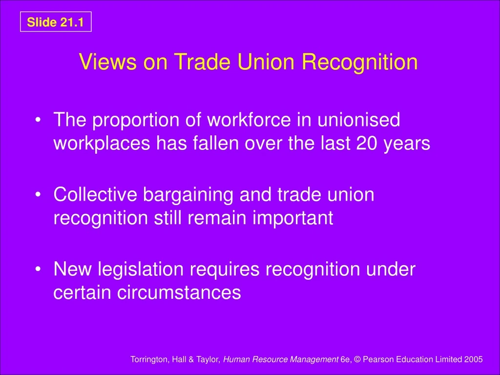 PPT - Views on Trade Union Recognition PowerPoint Presentation, free ...