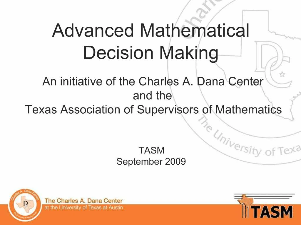 PPT - Advanced Mathematical Decision Making PowerPoint Presentation ...