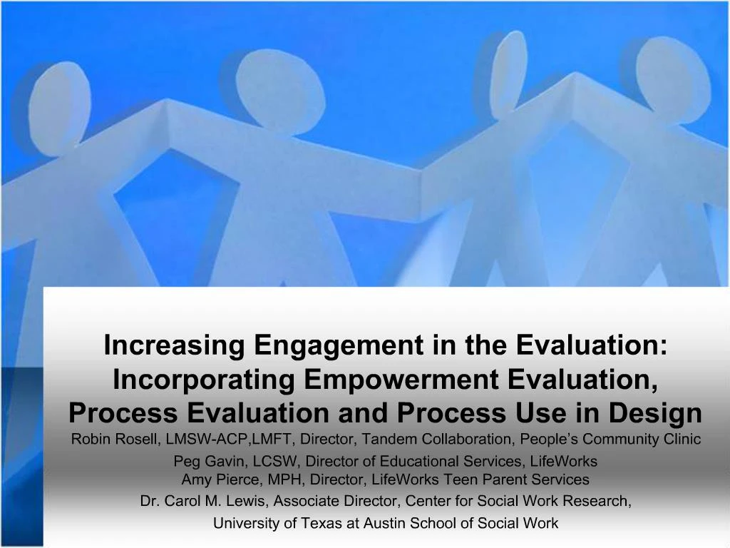 PPT - Increasing Engagement in the Evaluation: Incorporating ...