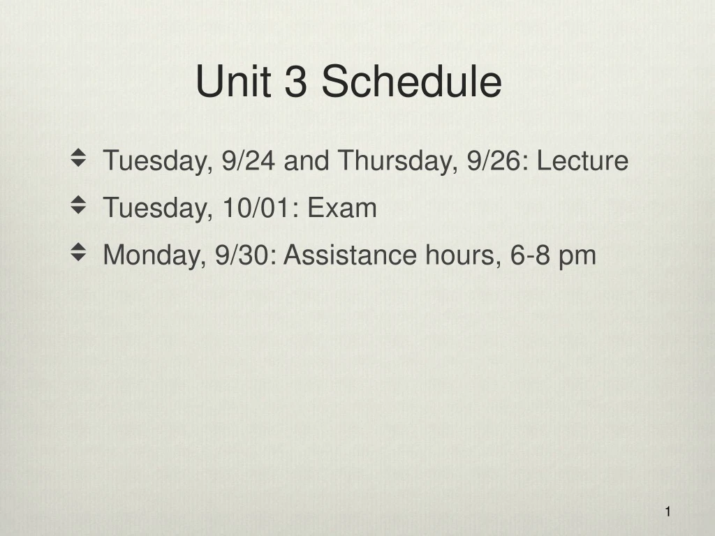 PPT - Unit 3 Schedule PowerPoint Presentation, free download - ID:364690