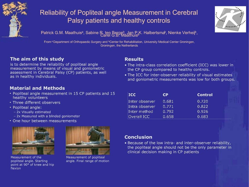 PPT - Reliability of Popliteal angle Measurement in Cerebral Palsy ...