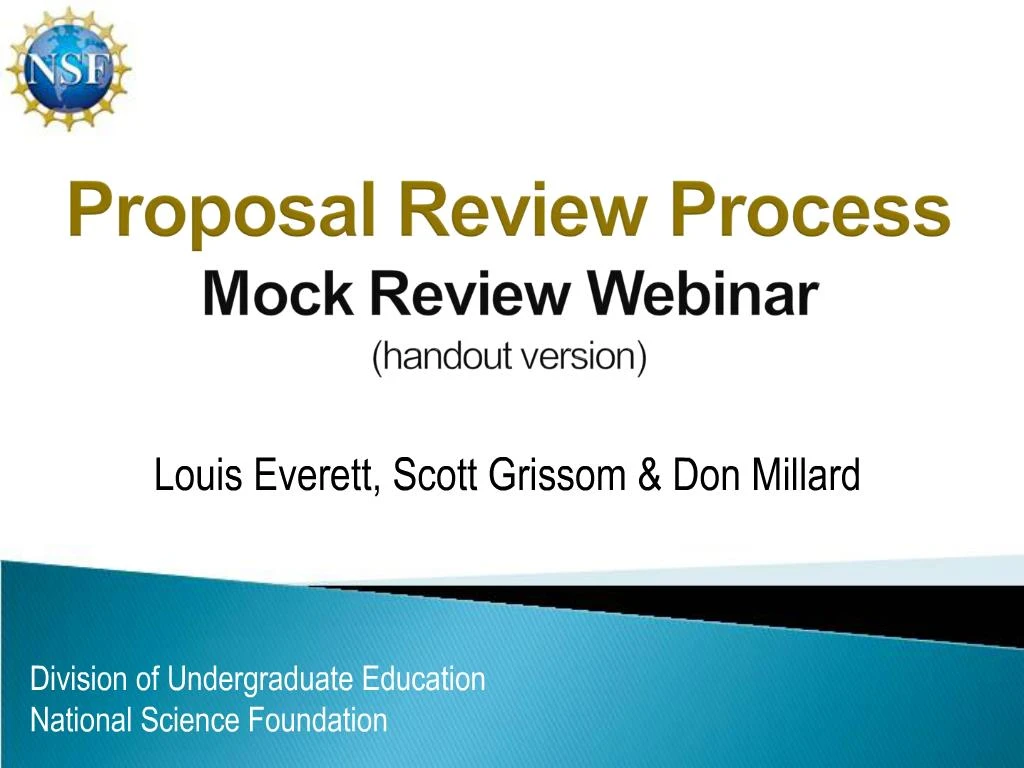 PPT - Proposal Review Process Mock Review Webinar handout version ...