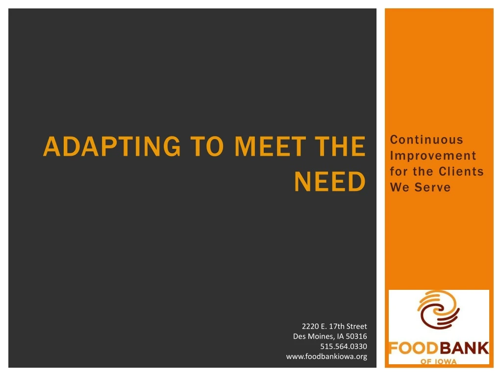 PPT - Adapting to Meet the Need PowerPoint Presentation, free download ...