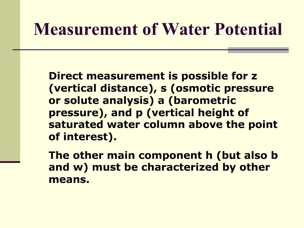 PPT - Measurement of Water Potential PowerPoint Presentation, free ...