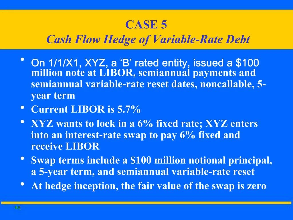 PPT - CASE 5 Cash Flow Hedge of Variable-Rate Debt PowerPoint ...