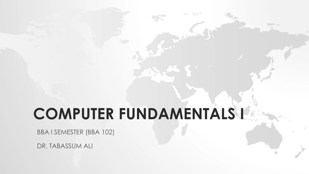 PPT - COMPUTER FUNDAMENTALS i PowerPoint Presentation, free download ...
