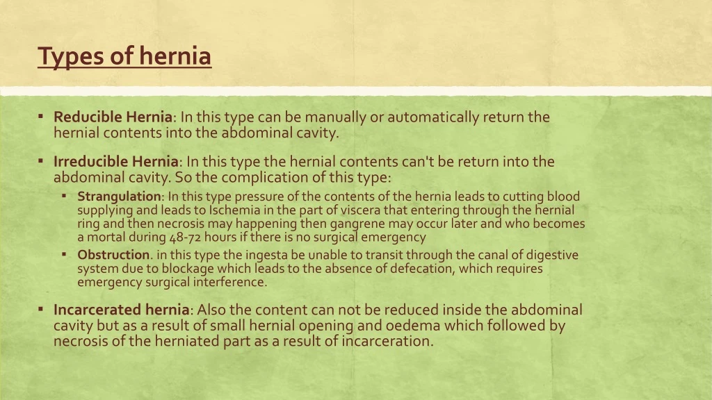 PPT - Types of hernia PowerPoint Presentation, free download - ID:374632