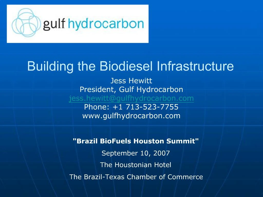 PPT - Building the Biodiesel Infrastructure PowerPoint Presentation ...