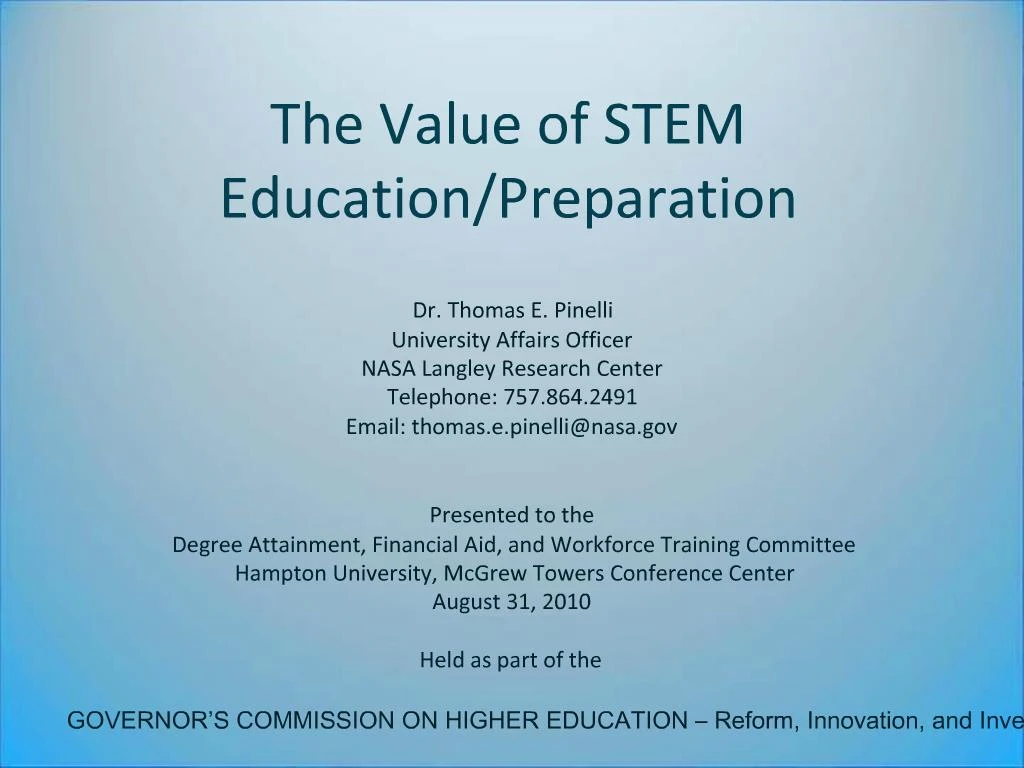 PPT - The Value of STEM Education PowerPoint Presentation, free ...