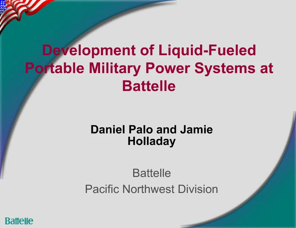 PPT - Development of Liquid-Fueled Portable Military Power Systems at ...