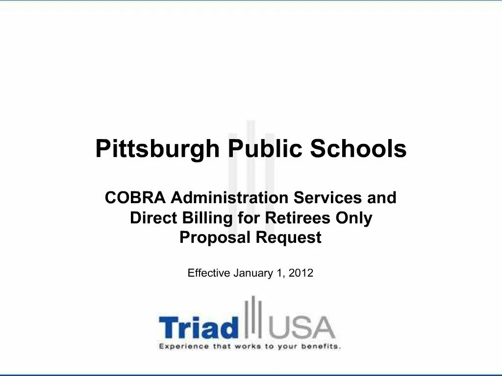 PPT - COBRA Administration Services and Direct Billing for Retirees ...
