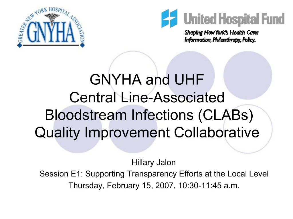 PPT - GNYHA and UHF Central Line-Associated Bloodstream Infections ...
