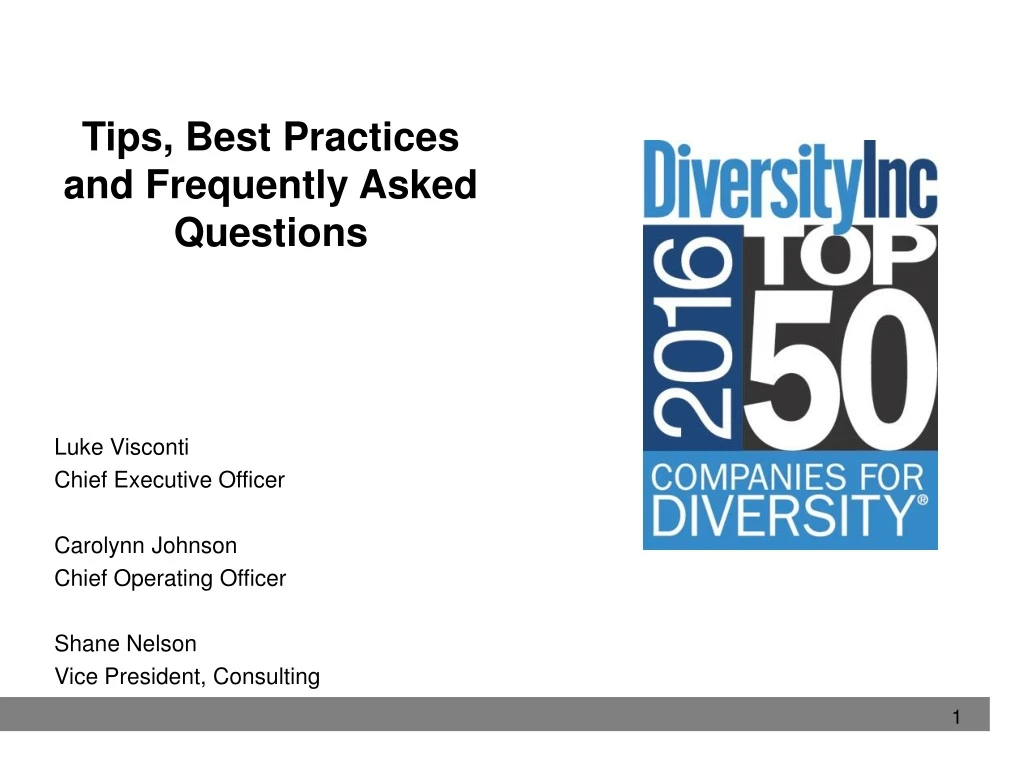 PPT - Tips, Best Practices and Frequently Asked Questions PowerPoint ...