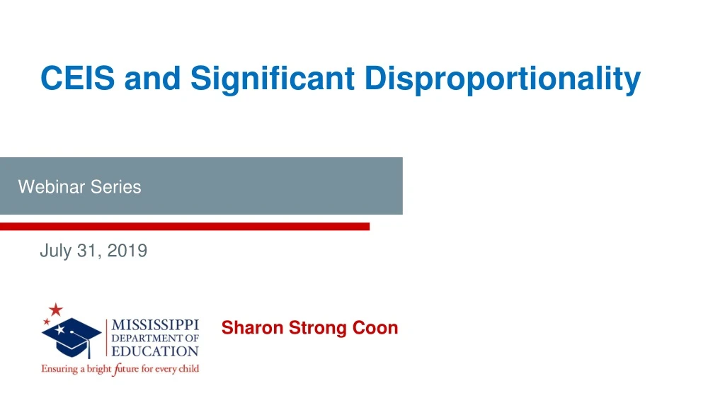 PPT - CEIS and Significant Disproportionality PowerPoint Presentation ...