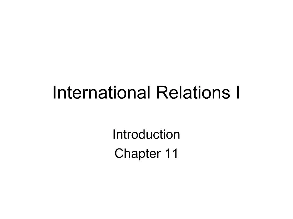 PPT - International Relations I PowerPoint Presentation, free download ...