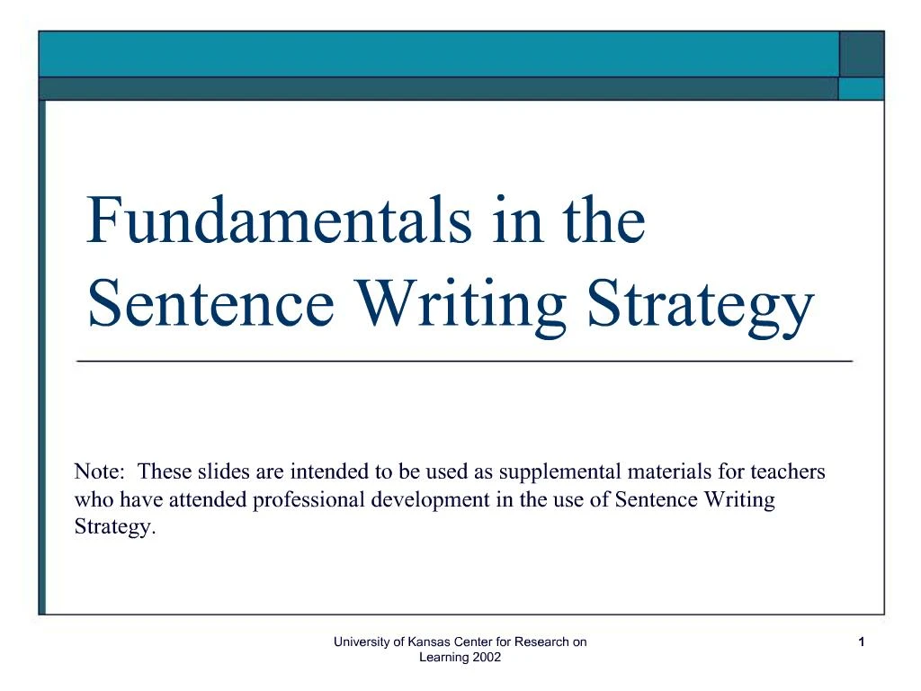 PPT - Fundamentals in the Sentence Writing Strategy PowerPoint ...