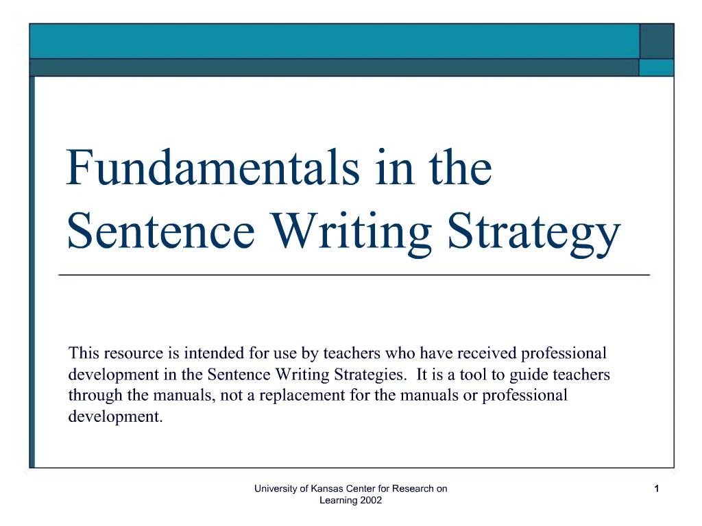 PPT - Fundamentals in the Sentence Writing Strategy PowerPoint ...