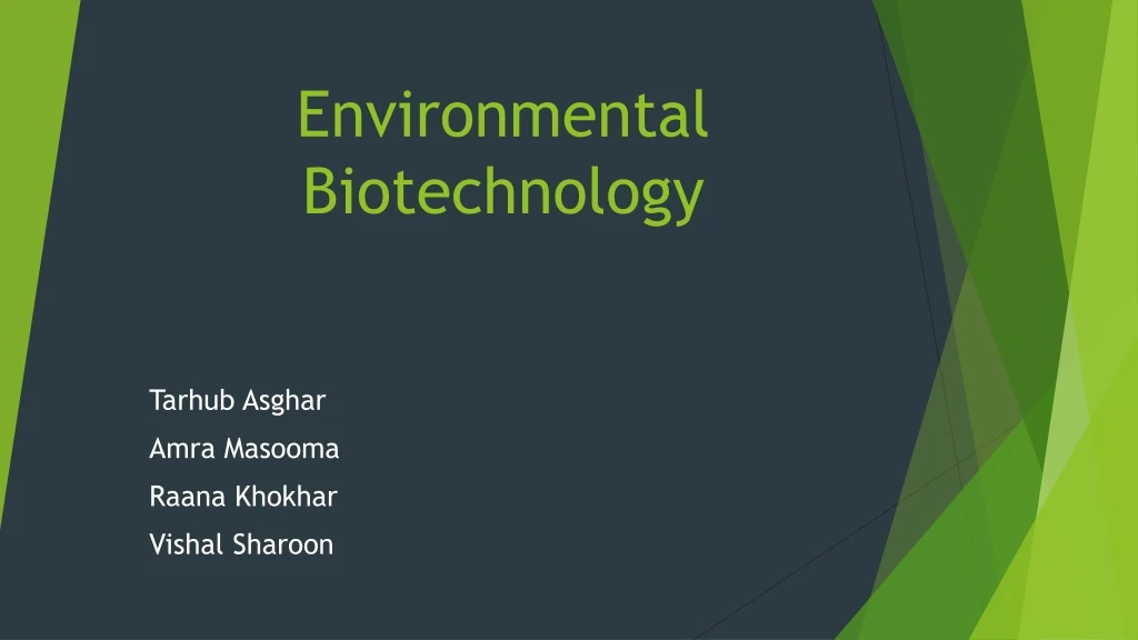 PPT - Environmental Biotechnology PowerPoint Presentation, free ...