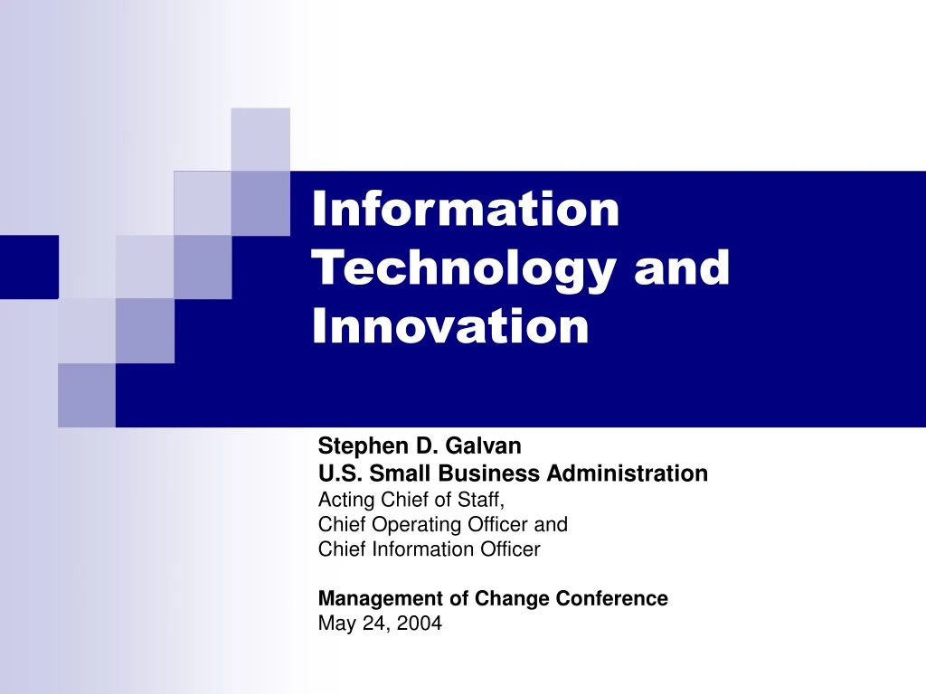 PPT - Information Technology and Innovation PowerPoint Presentation ...