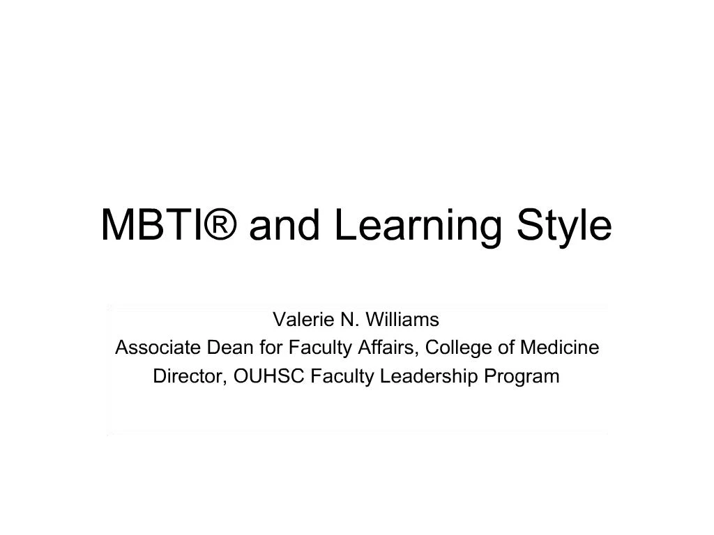 PPT - MBTI and Learning Style PowerPoint Presentation, free download ...