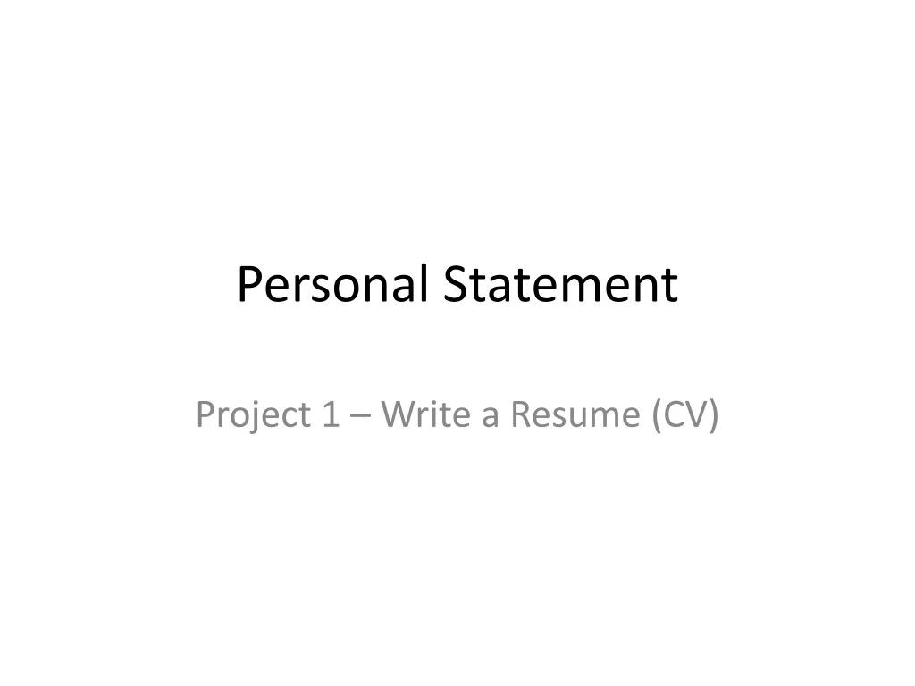 PPT - Personal Statement PowerPoint Presentation, free download - ID:398979