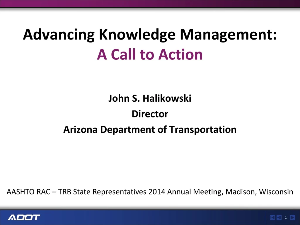 PPT - Advancing Knowledge Management: A Call to Action PowerPoint ...