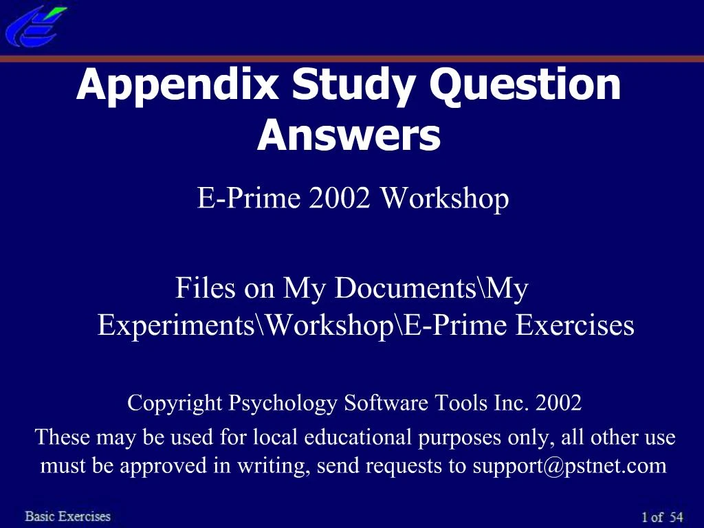 PPT - Appendix Study Question Answers PowerPoint Presentation, free ...