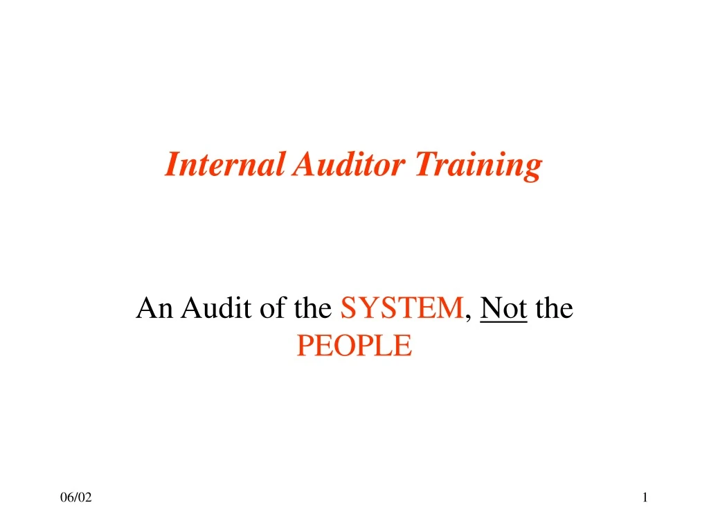 PPT - Internal Auditor Training PowerPoint Presentation, free download ...
