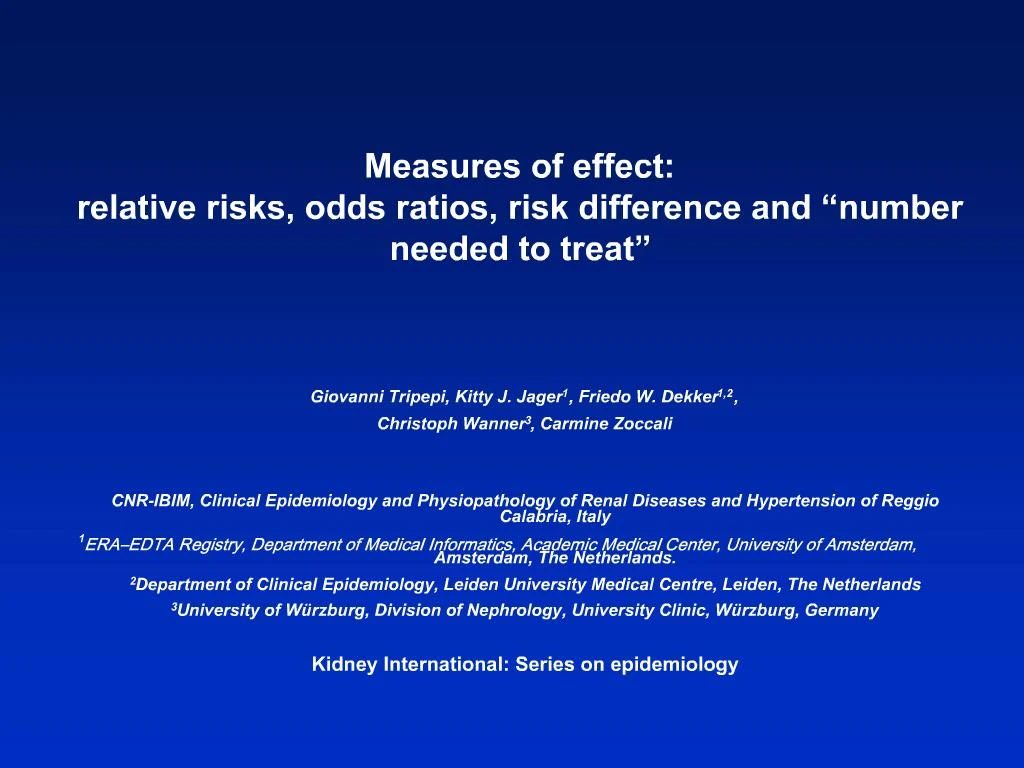 PPT - Measures of effect: relative risks, odds ratios, risk difference ...