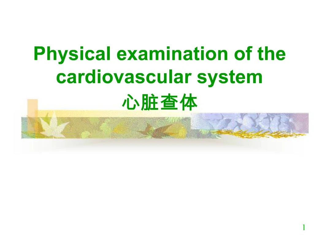 PPT - Physical examination of the cardiovascular system PowerPoint ...