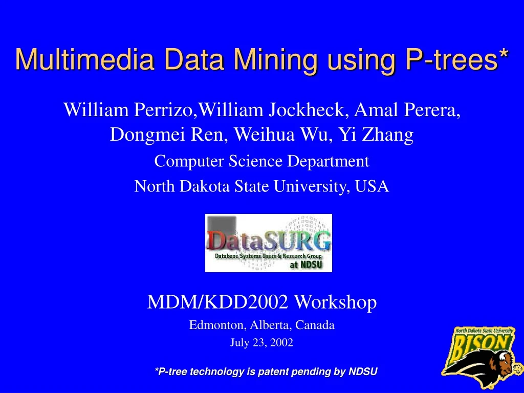 PPT - Multimedia Data Mining using P-trees* PowerPoint Presentation, free download - ID:410053