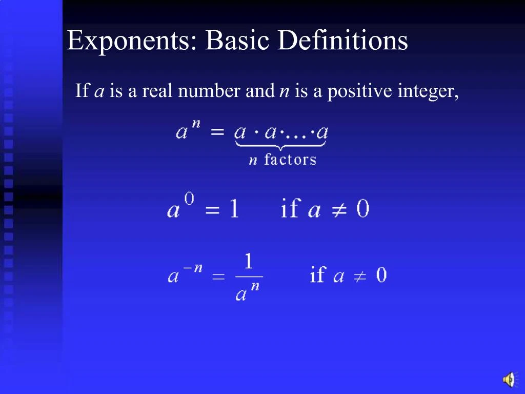 PPT - Exponents: Basic Definitions PowerPoint Presentation, free ...