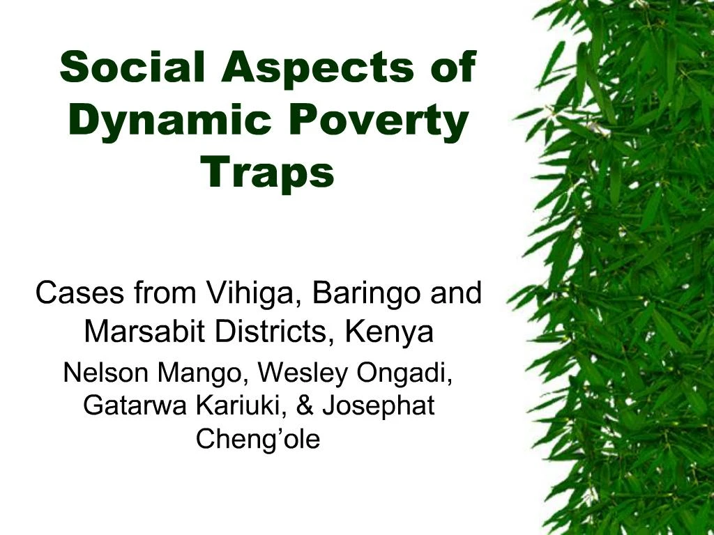 PPT - Social Aspects of Dynamic Poverty Traps PowerPoint Presentation ...