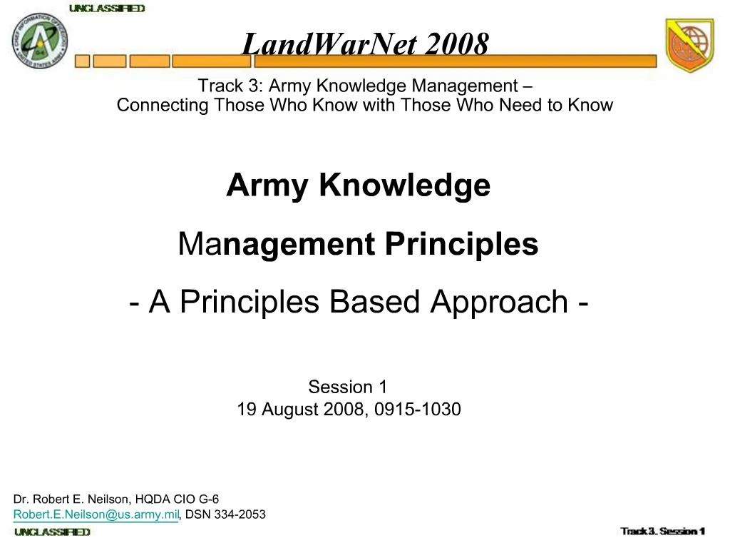 PPT - Army Knowledge Management Principles - A Principles Based ...