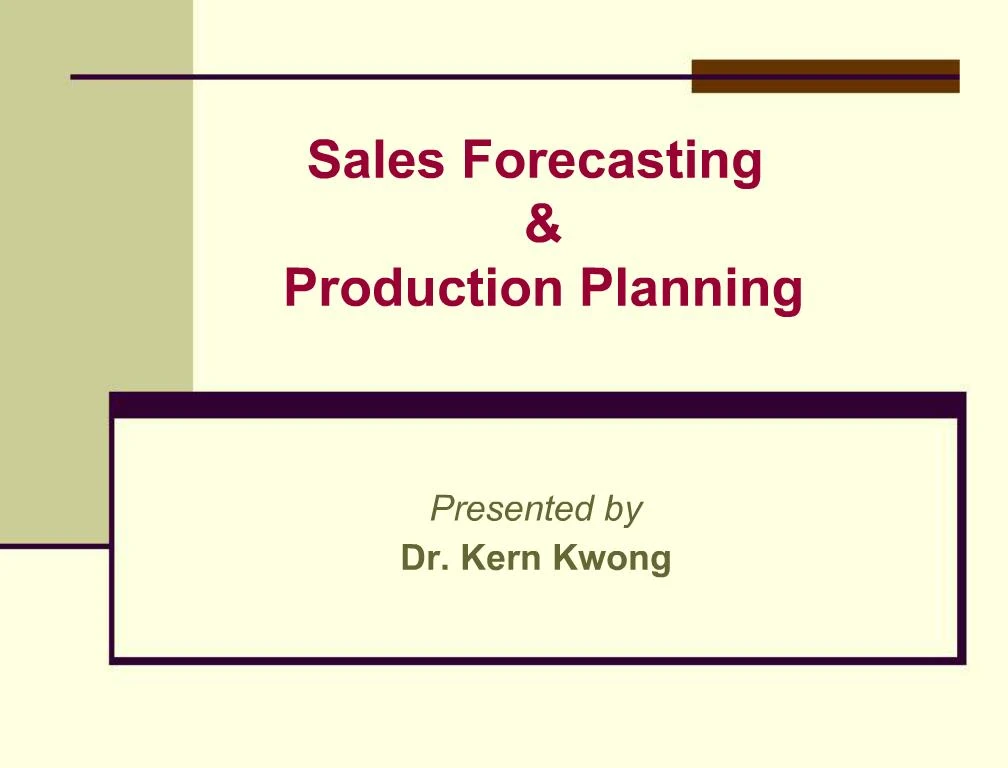 PPT - Sales Forecasting Production Planning PowerPoint Presentation ...