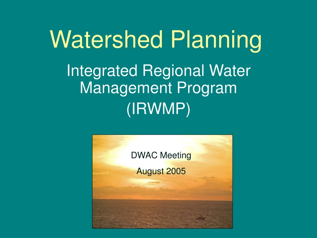 PPT - Watershed Planning PowerPoint Presentation, free download - ID:417