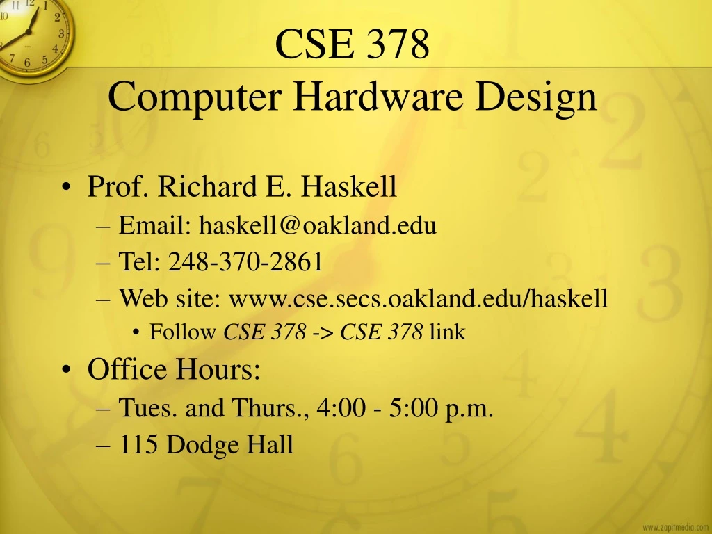 PPT - CSE 378 Computer Hardware Design PowerPoint Presentation, free ...