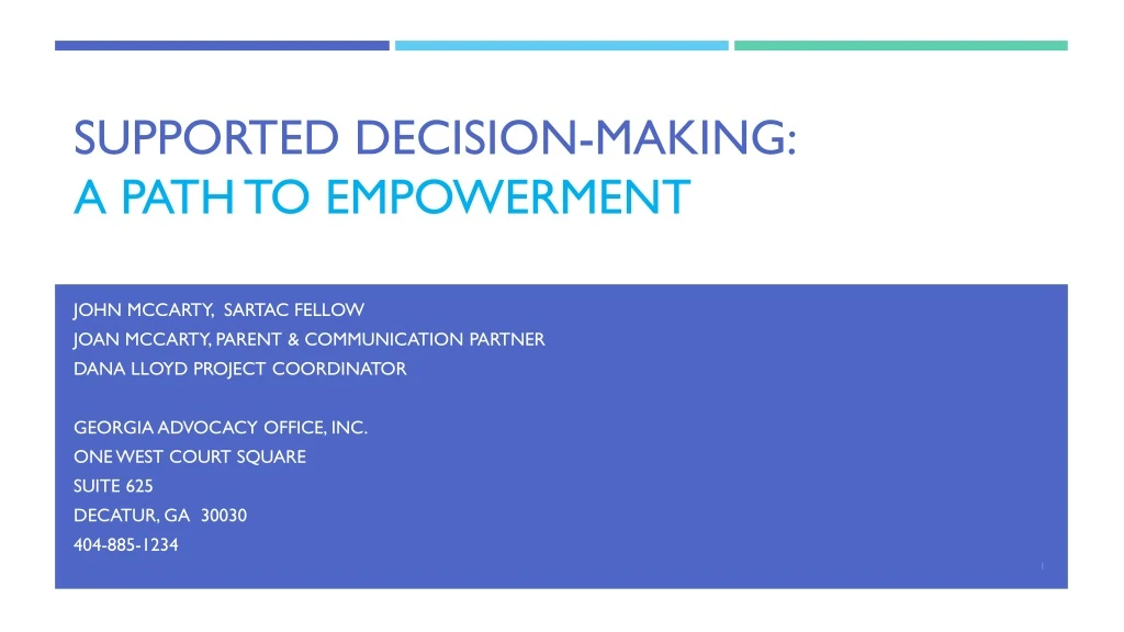 PPT - Supported decision-making: A path to Empowerment PowerPoint ...