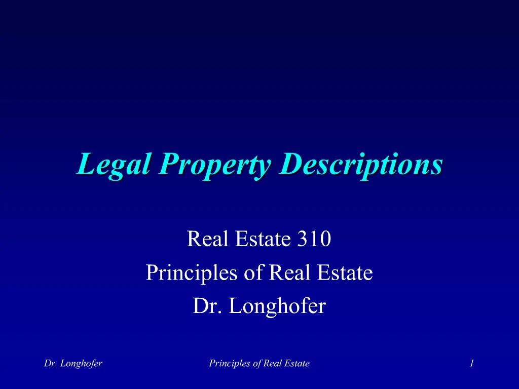 PPT - Legal Property Descriptions PowerPoint Presentation, free ...